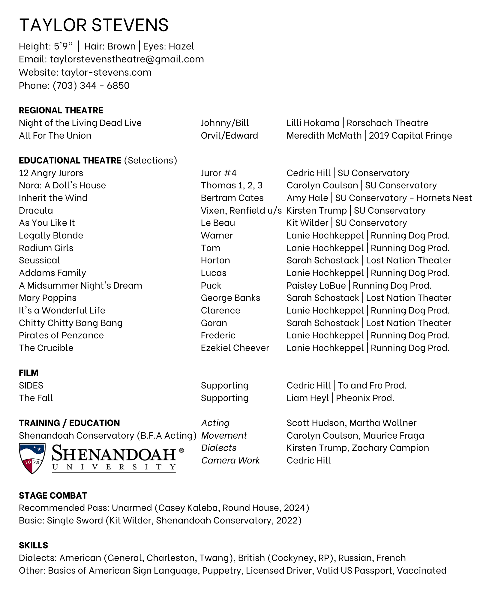 resume — Taylor Stevens