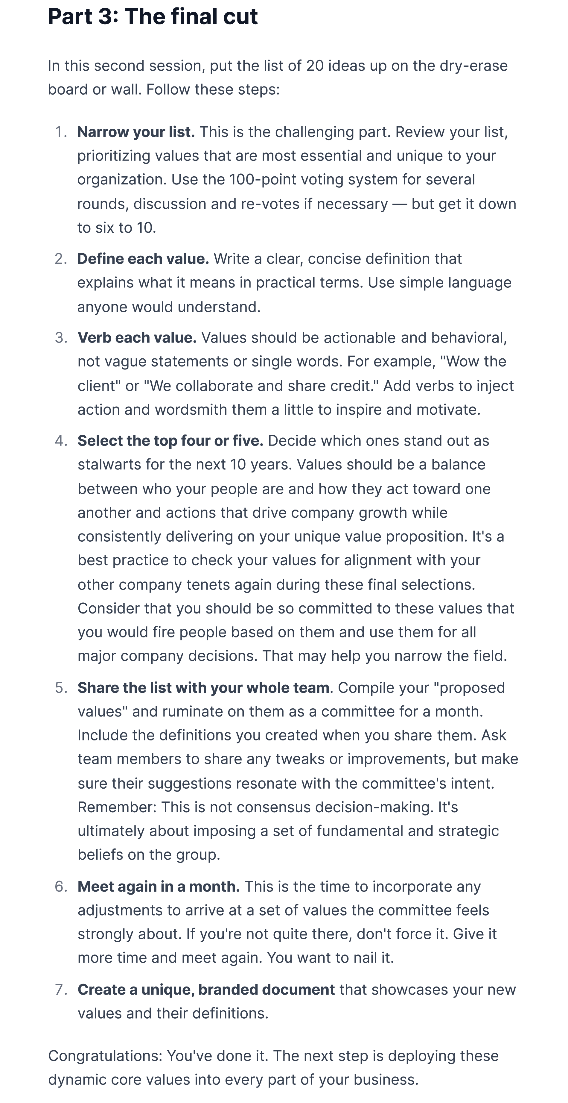 Core Value Scorecard: How Does Your Company Stack Up? — Real Simple ...