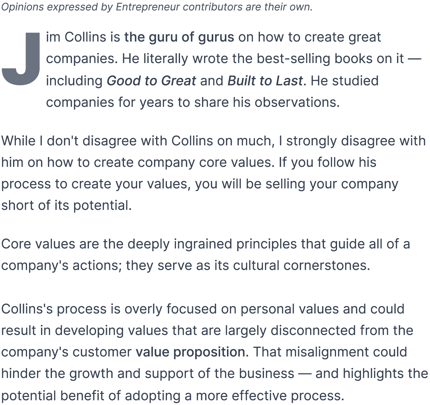 Why Jim Collins is Wrong About How to Create Core Values — Real Simple ...