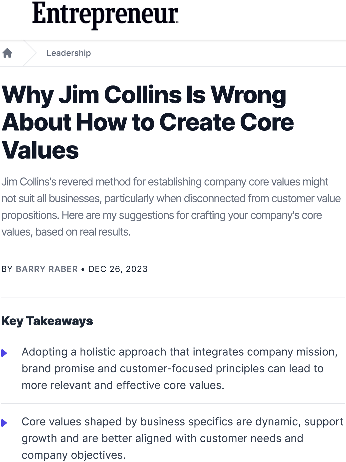 Why Jim Collins is Wrong About How to Create Core Values — Real Simple ...