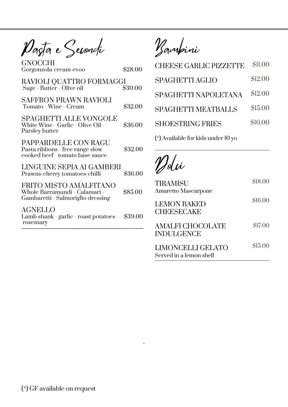 Amalfi Pearl Beach | Italian Restaurant & Beach Bar Central Coast