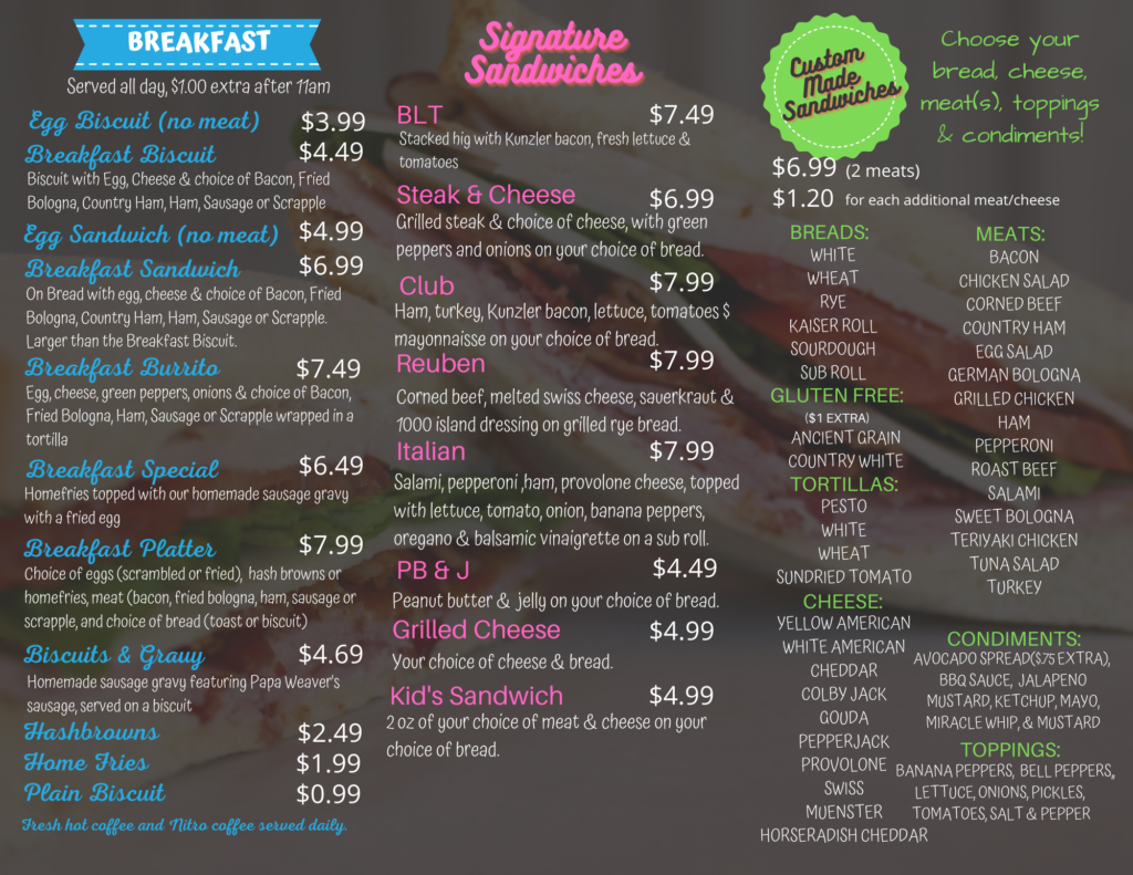 Menu — Messick's Farm Market