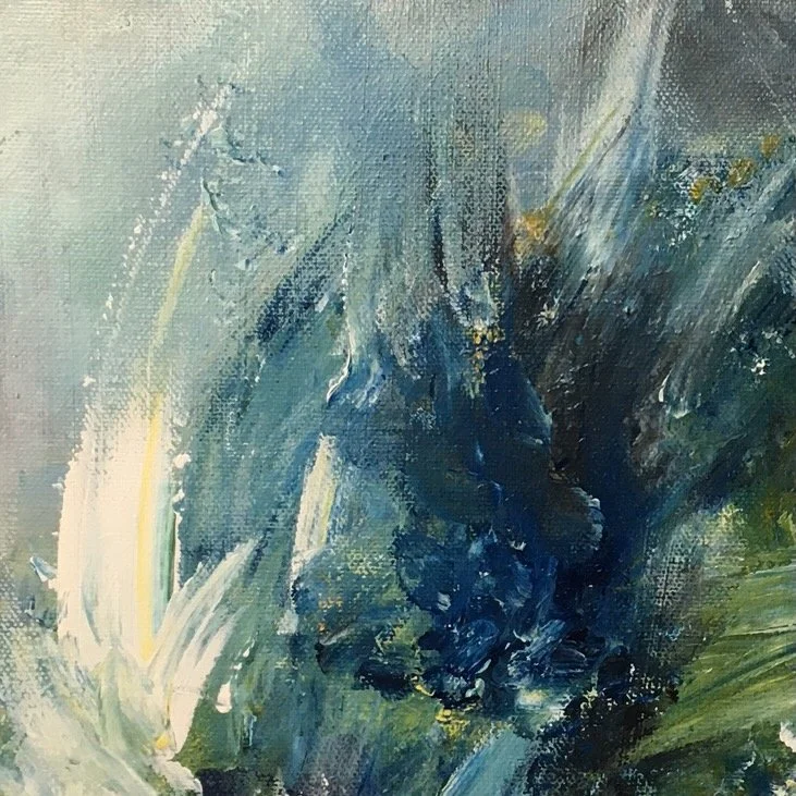 Awash, Abstract painting of the sea — Hazel Burgess Art