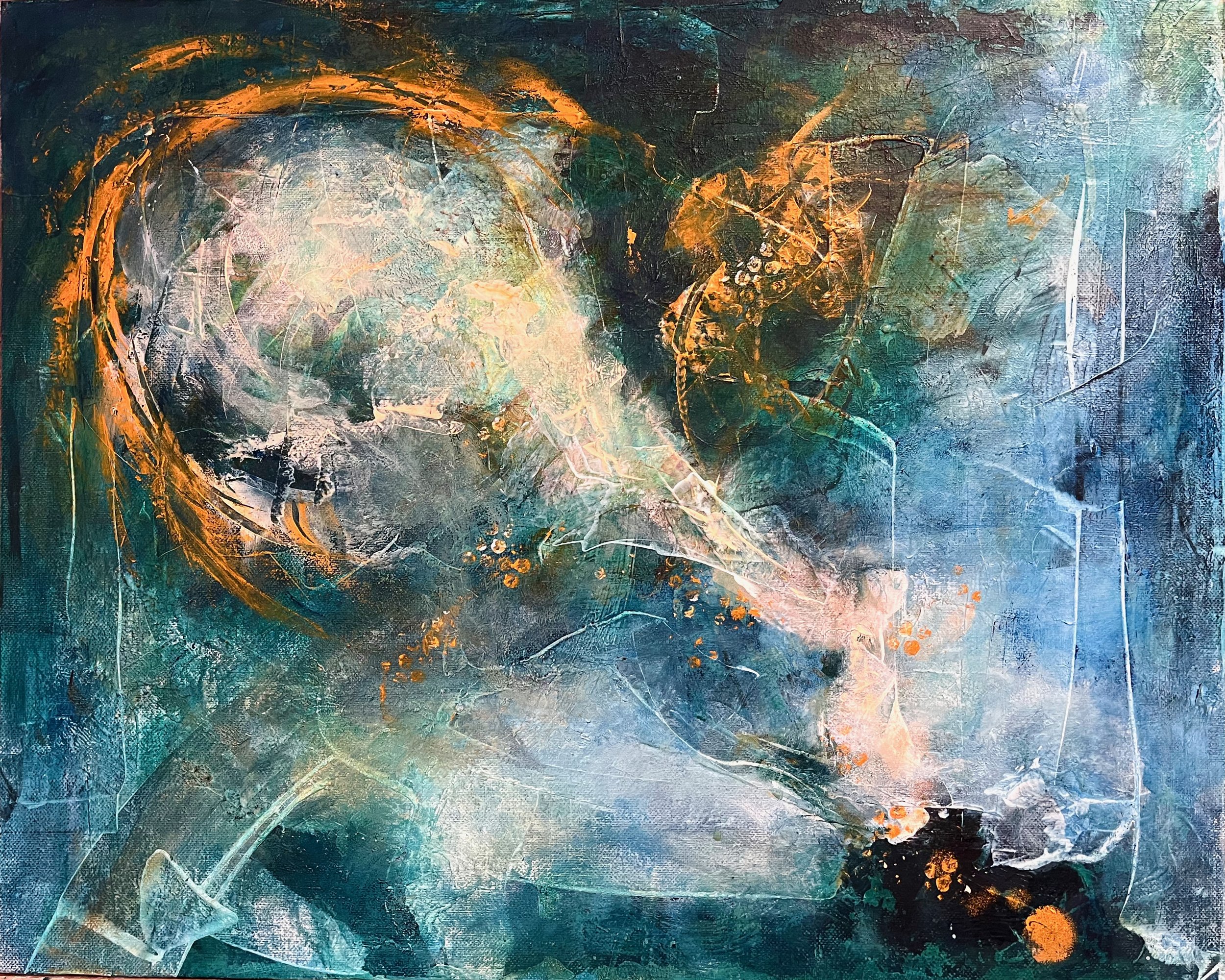 "Out of Nothing" colourful abstract painting to light up your room ...