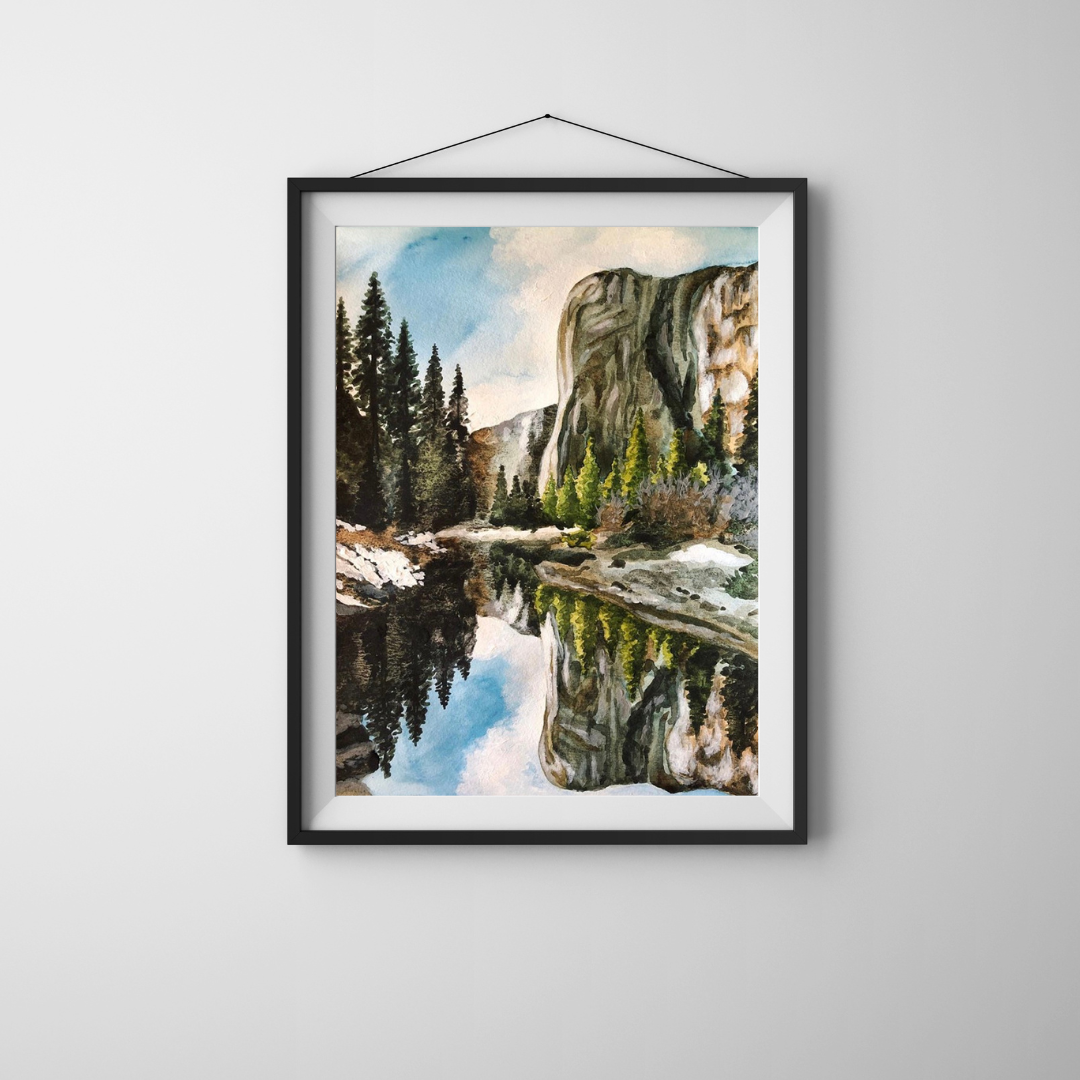 Yosemite National Park Watercolor Art Print - Tunnel View — Kendra ...