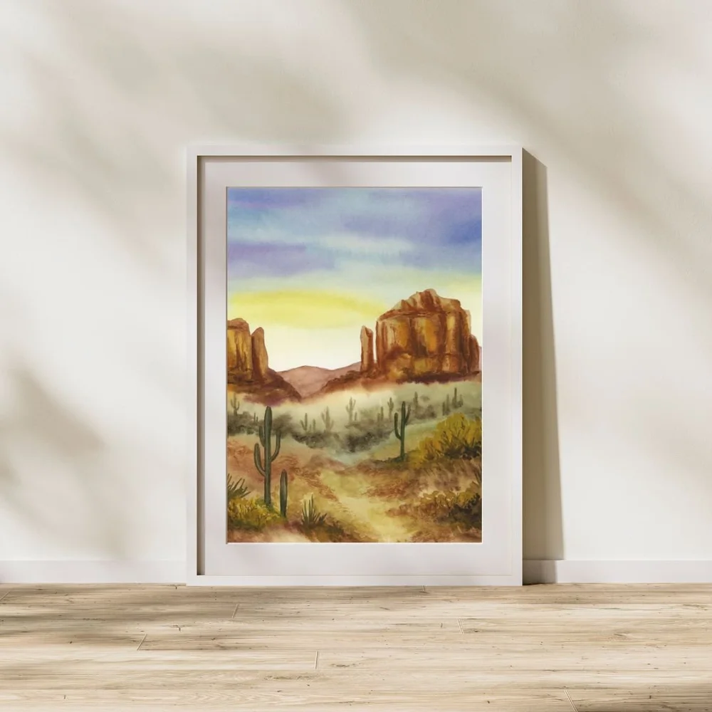 Watercolor Joshua Tree National Park Galaxy Art Print — Kendra VanDruff ...