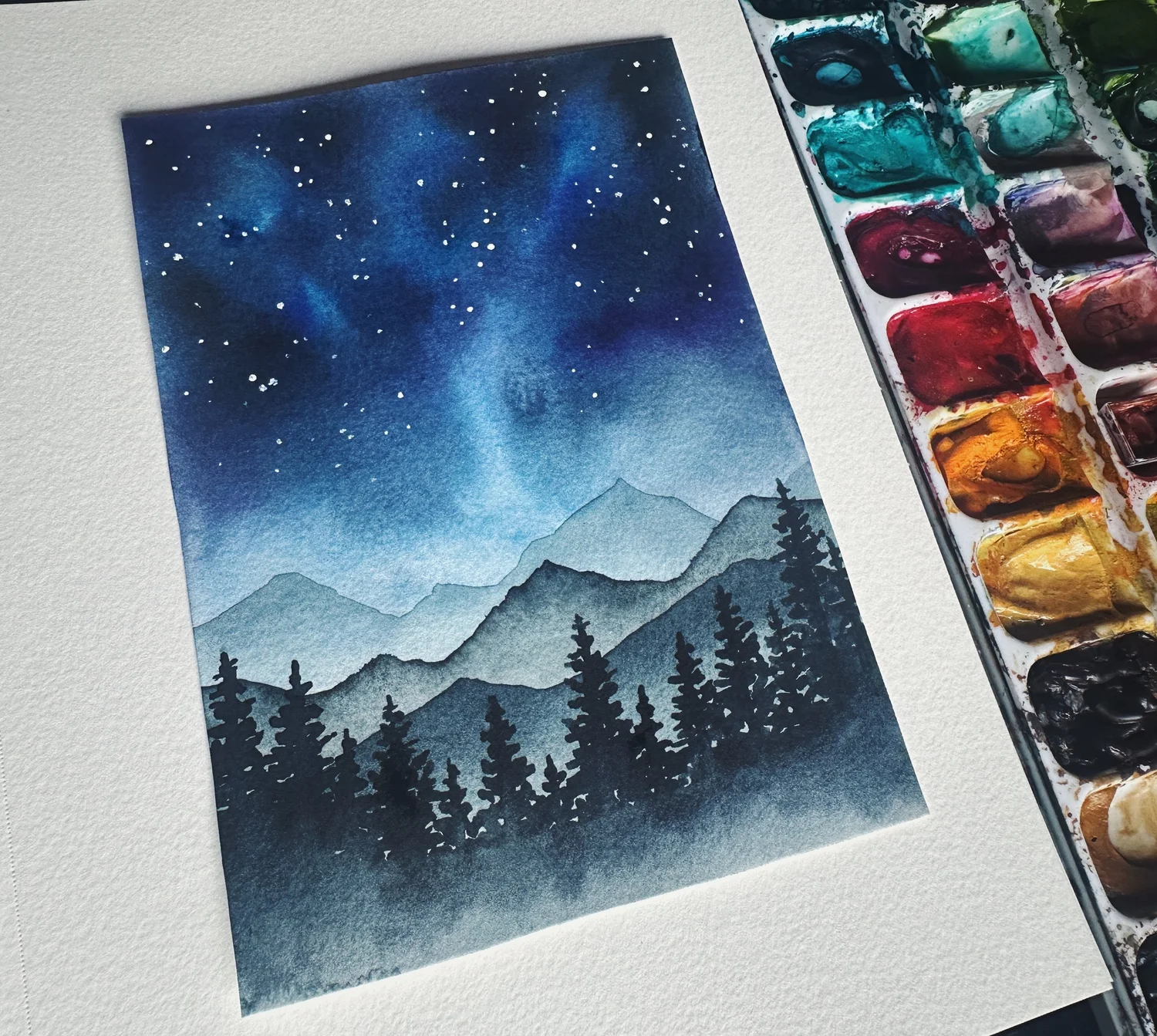 Yosemite National Park | Tunnel View Galaxy — Kendra VanDruff Watercolors