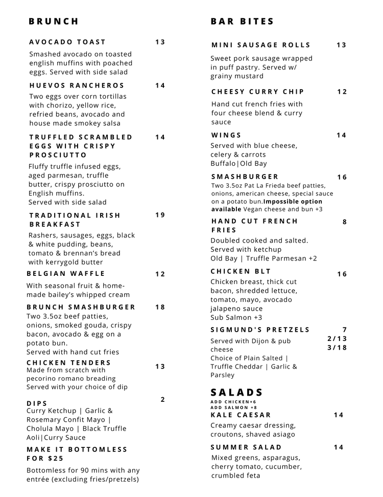 Menus — The Canary