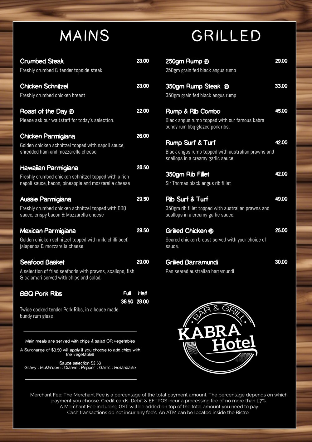 Menu — kabrahotel.com.au
