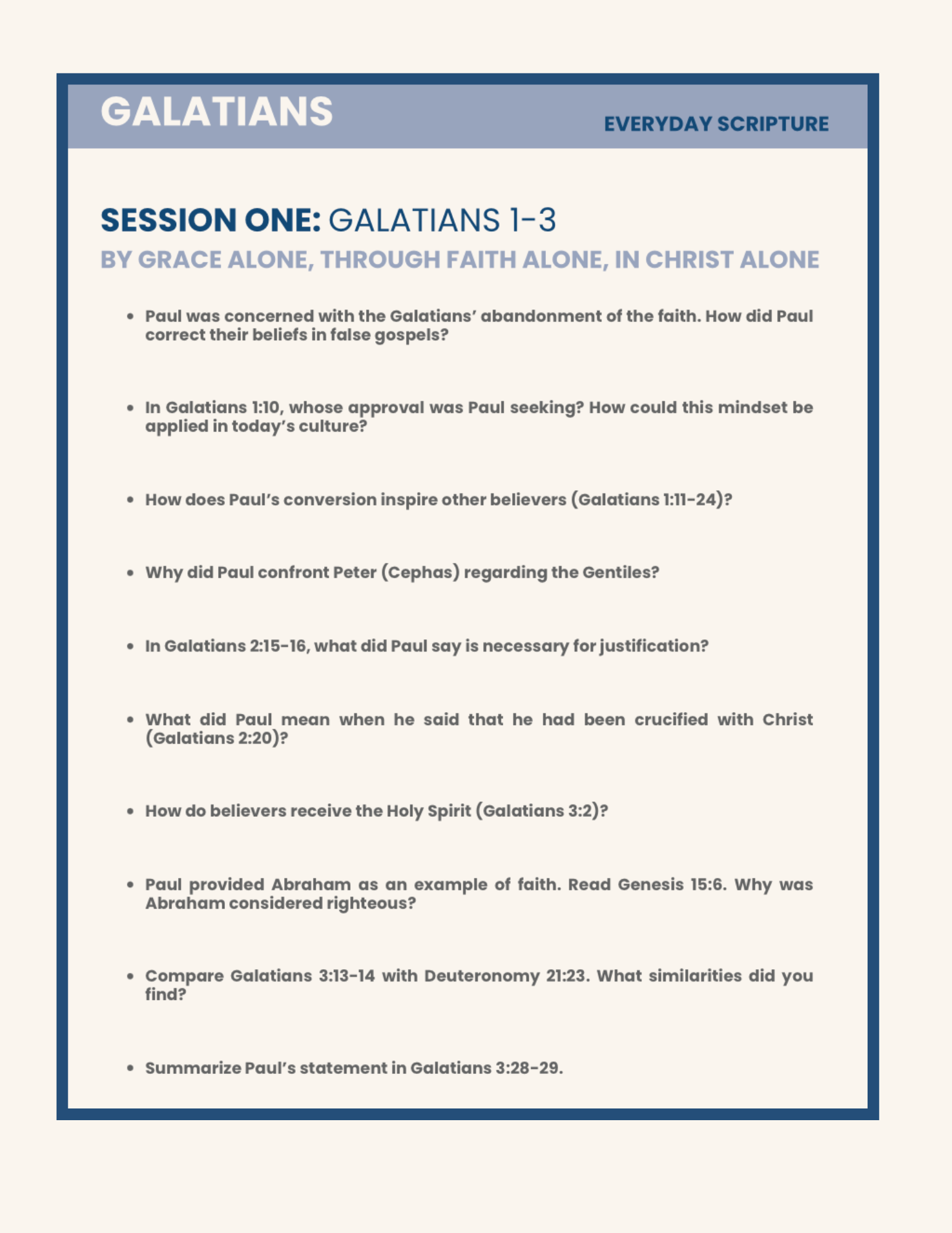 RESOURCES — EVERYDAY SCRIPTURE