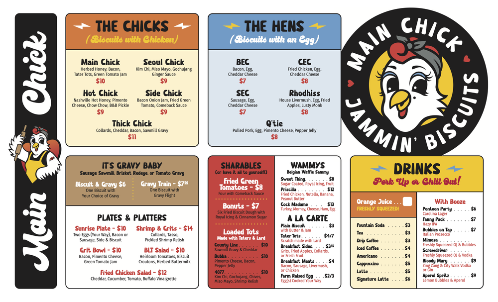 Our Menu — Main Chick Jammin' Biscuits