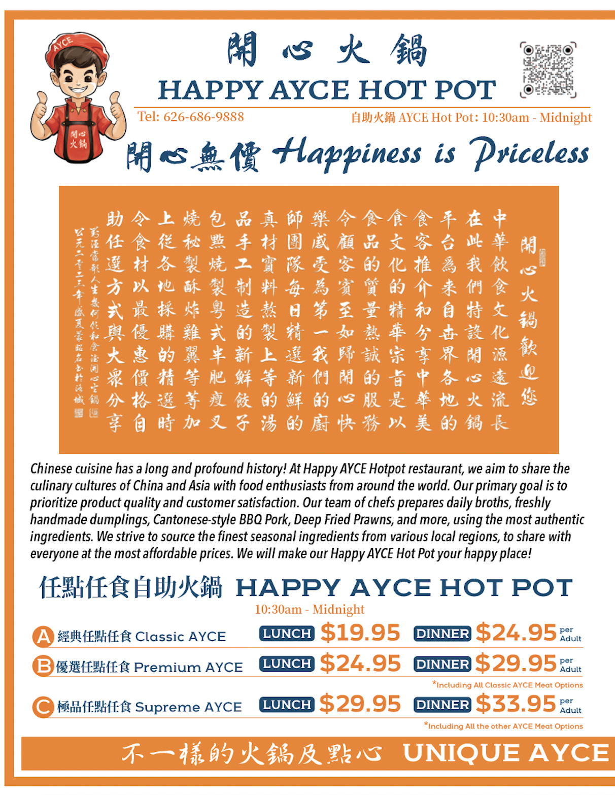 Menu — Happy AYCE Hot Pot