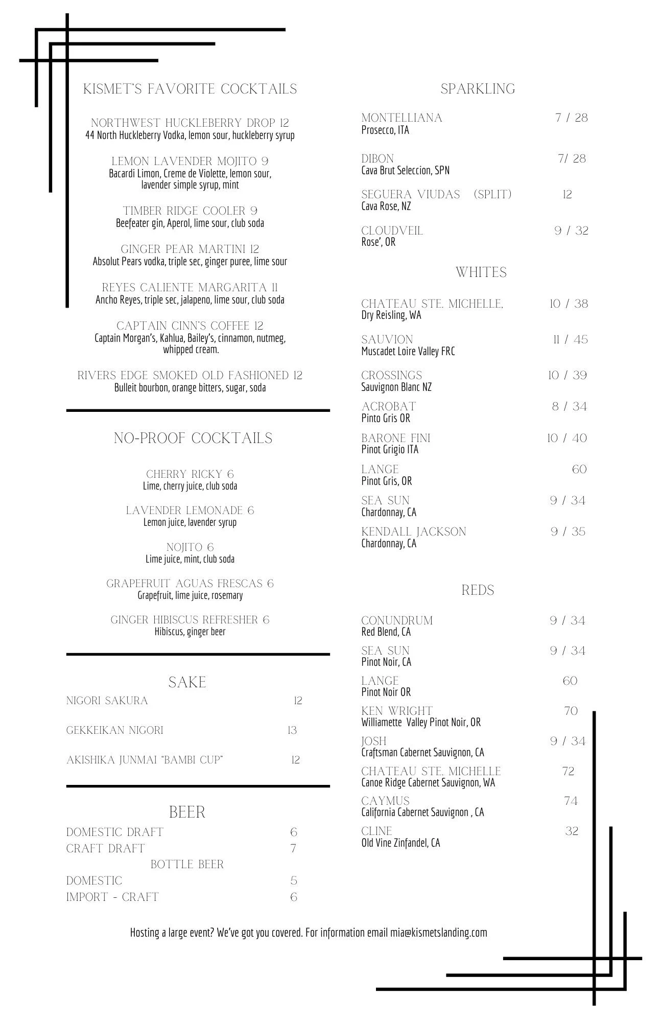 Sushi, Burgers, Steaks, Seafood and cocktails Menu - Reedsport, Oregon ...