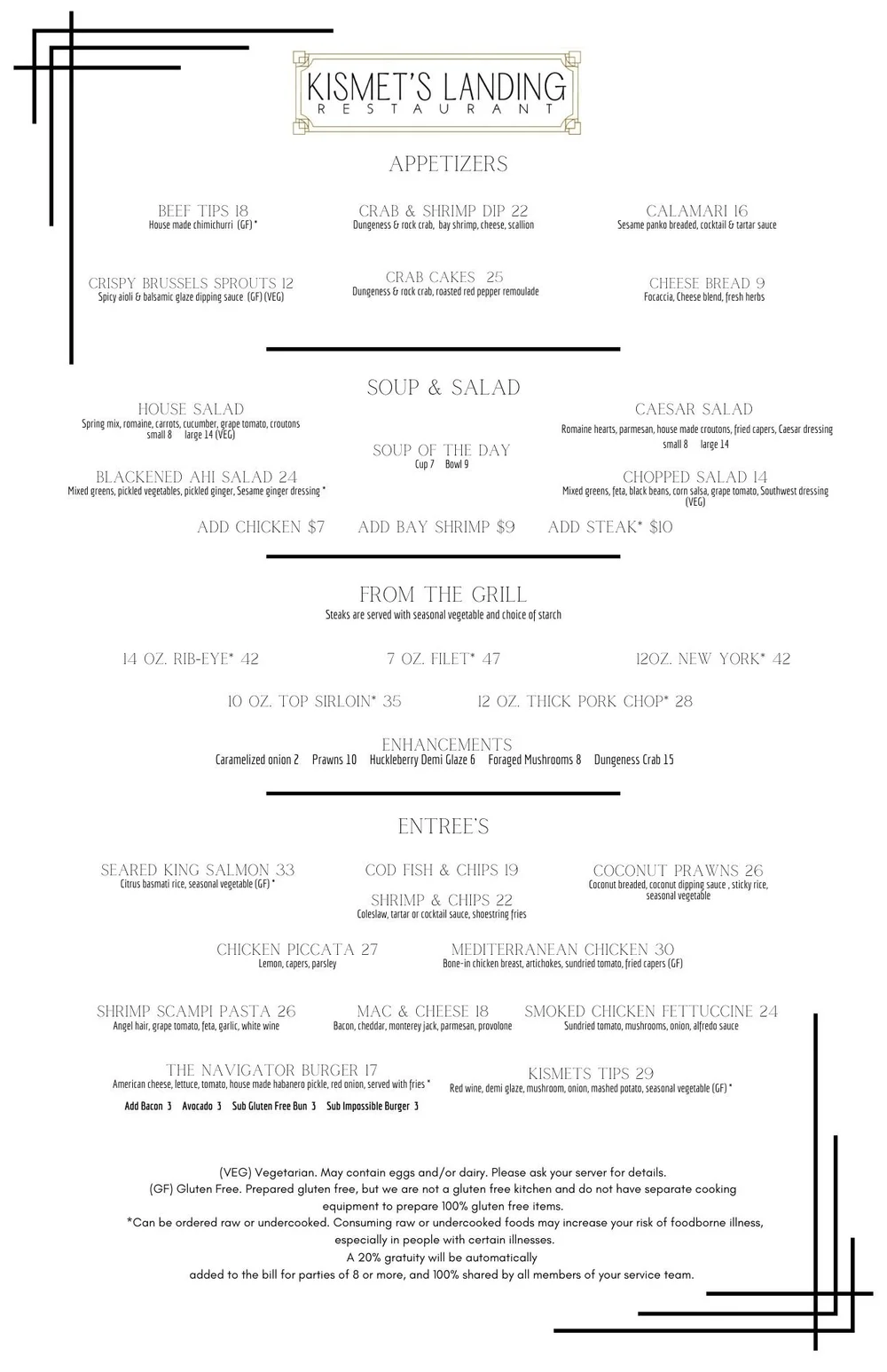 Sushi, Burgers, Steaks, Seafood and cocktails Menu - Reedsport, Oregon ...