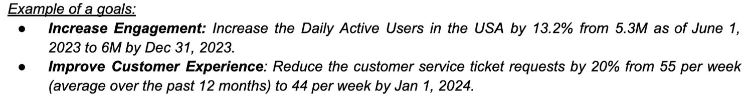 Template — Six Pager Memo