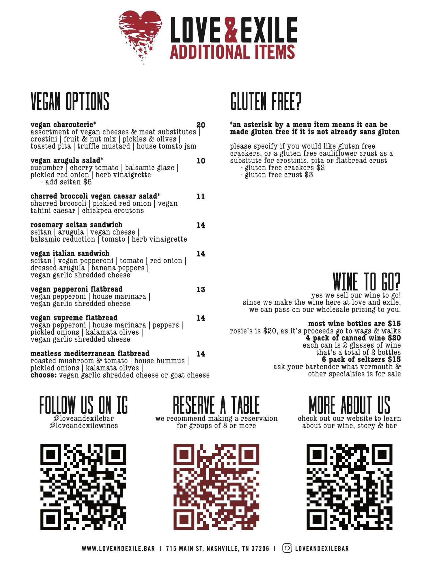 Love and Exile Winery & Bar