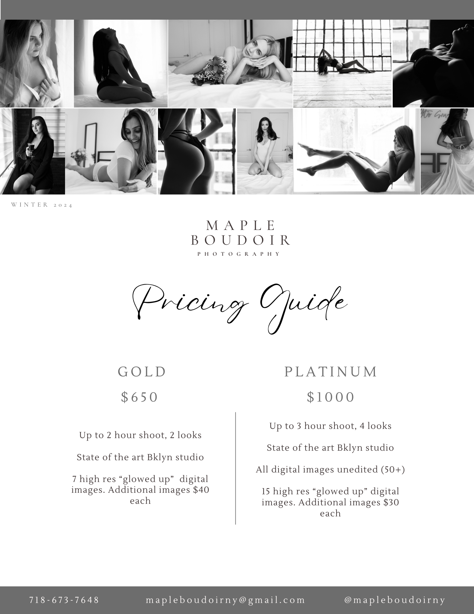 Info + Pricing — Maple Boudoir