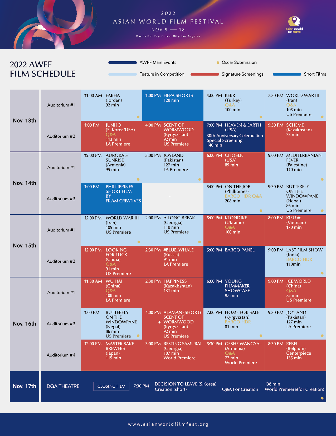 2022 Program Schedule — Asian World Film Festival