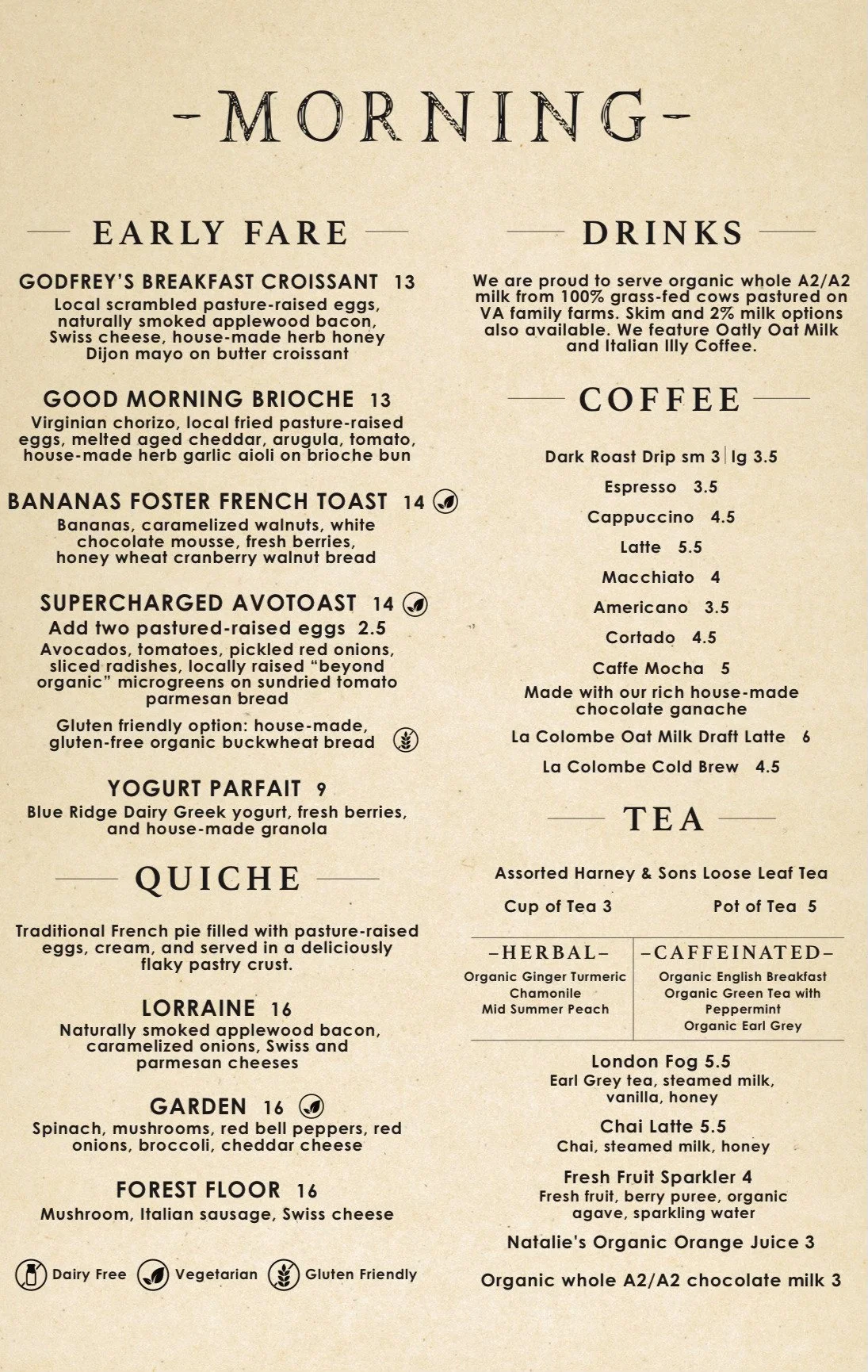 Menu — Godfrey's