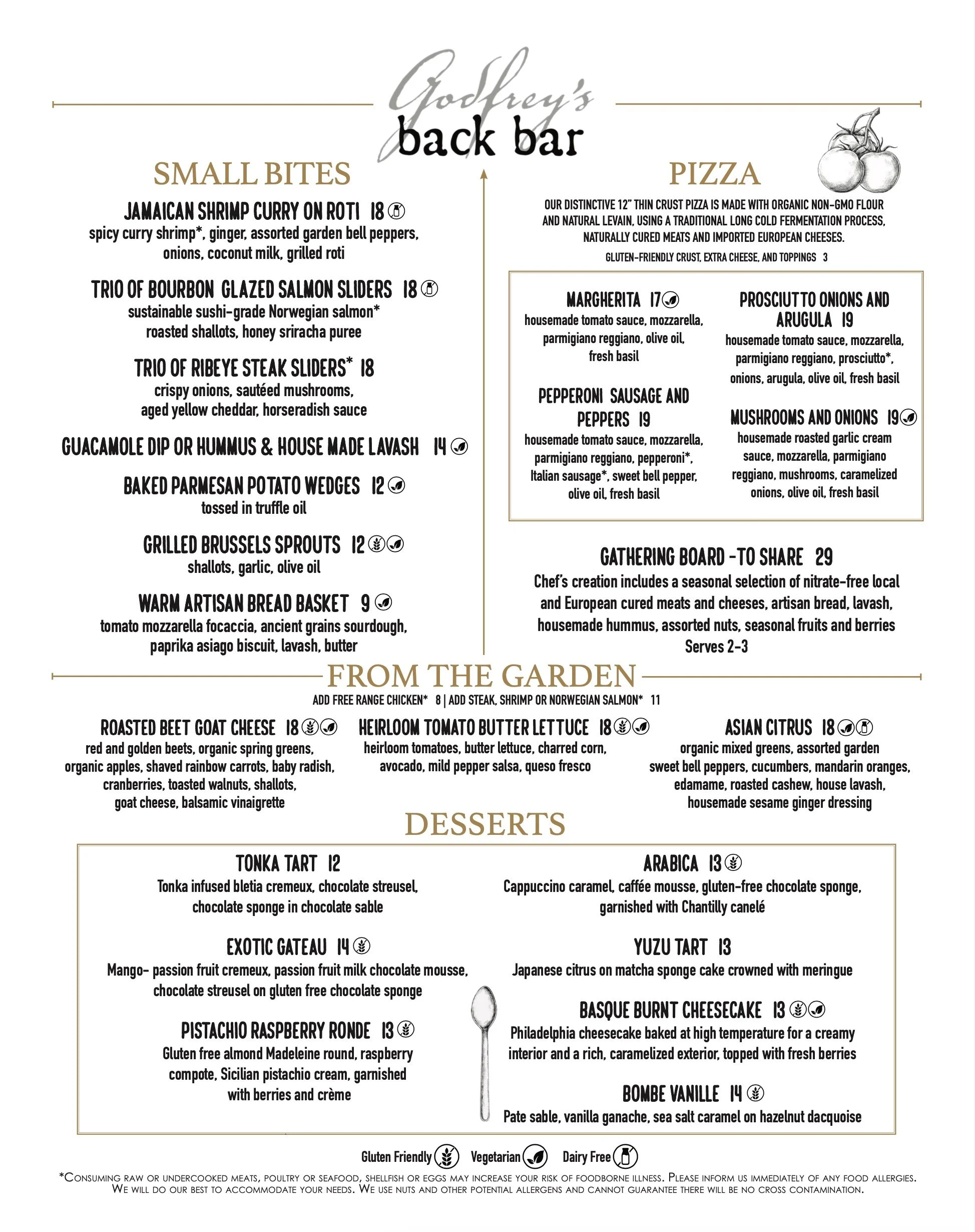 Menu — Godfrey's