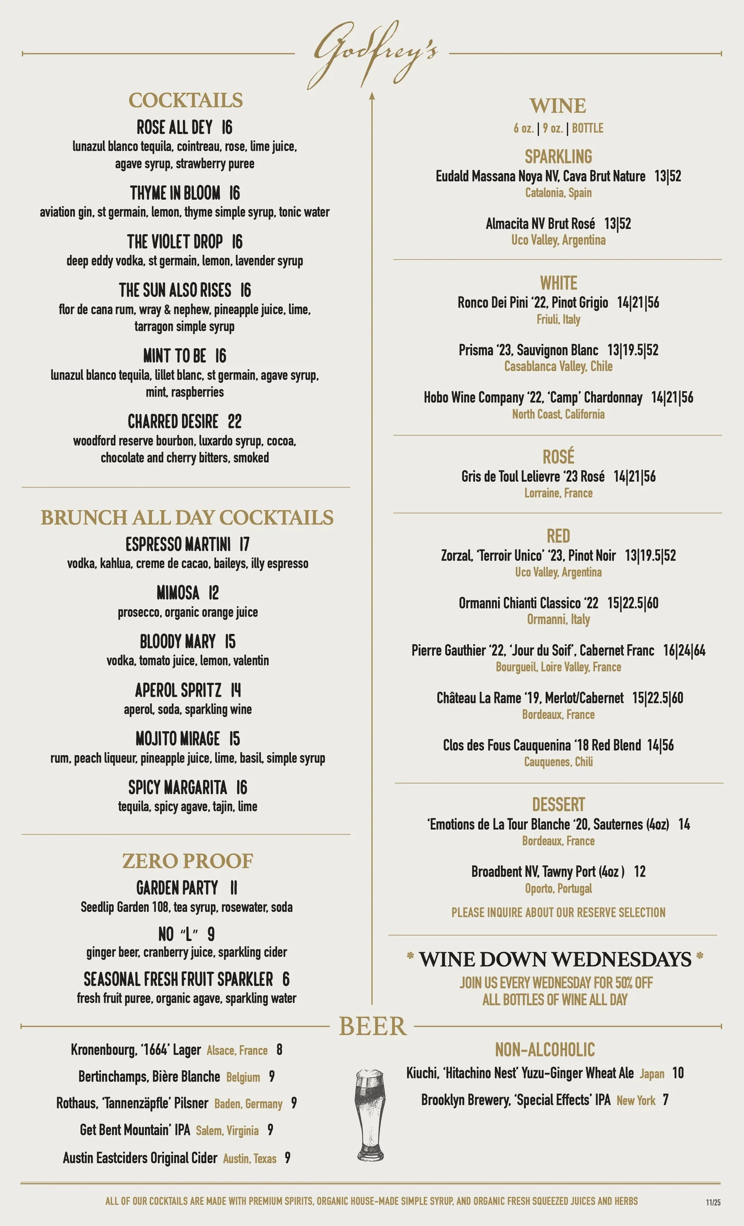 Menu — Godfrey's