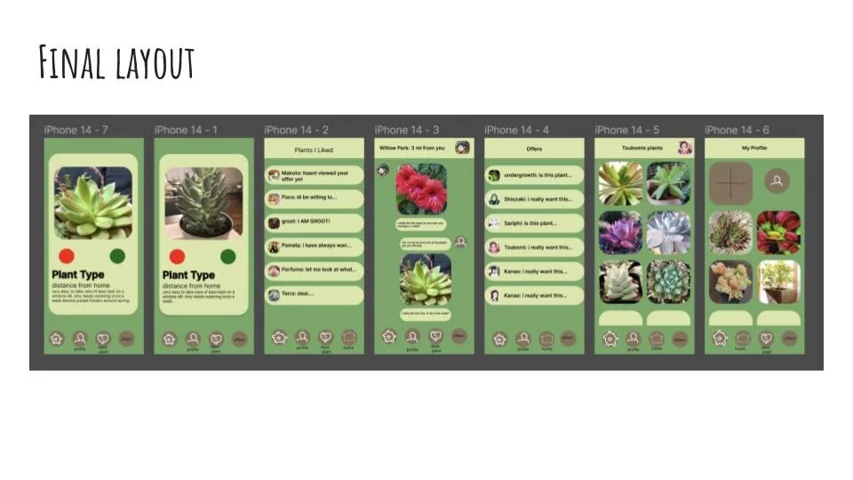 Plant Trading app wireframe — Olivia Russin