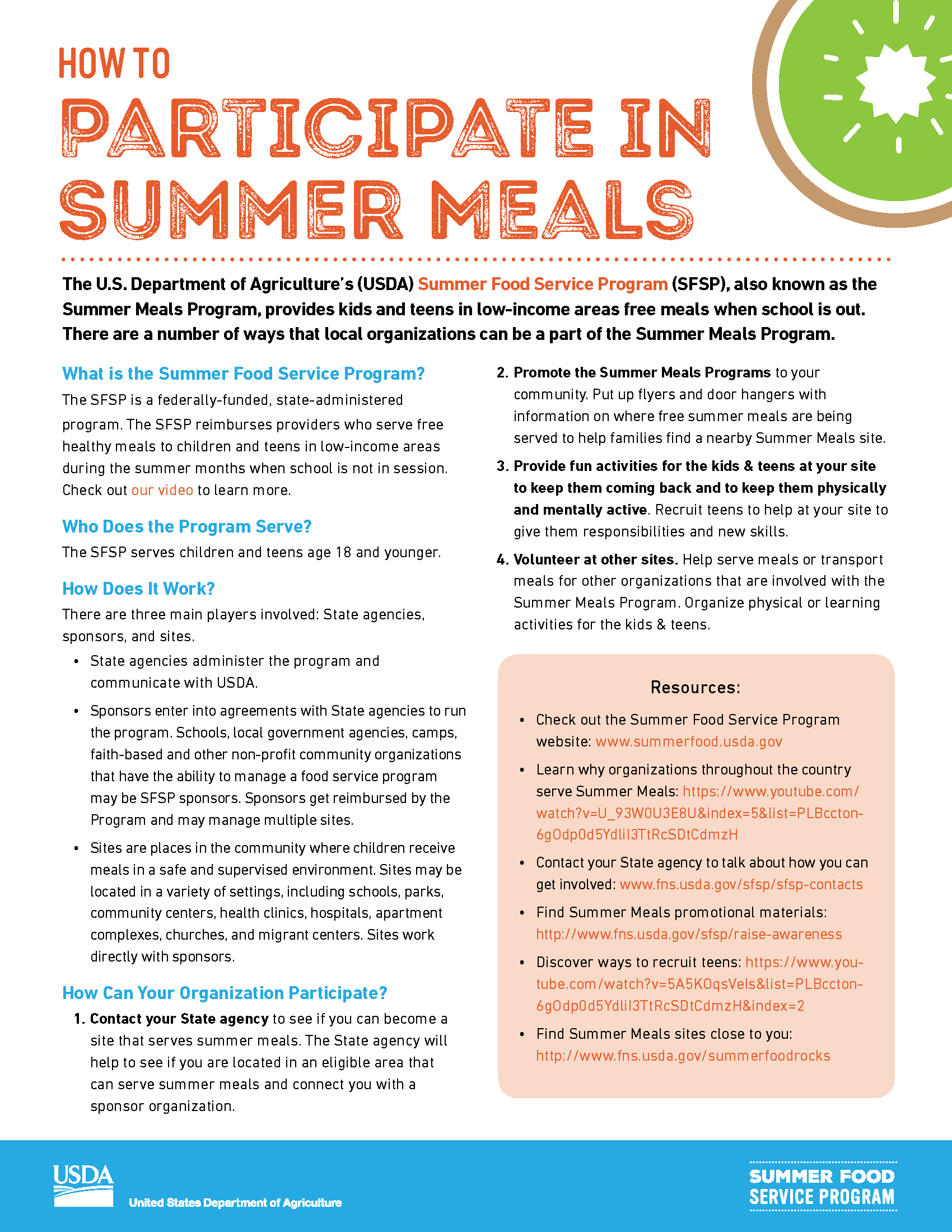 Summer Meals — Full Plates Full Potential