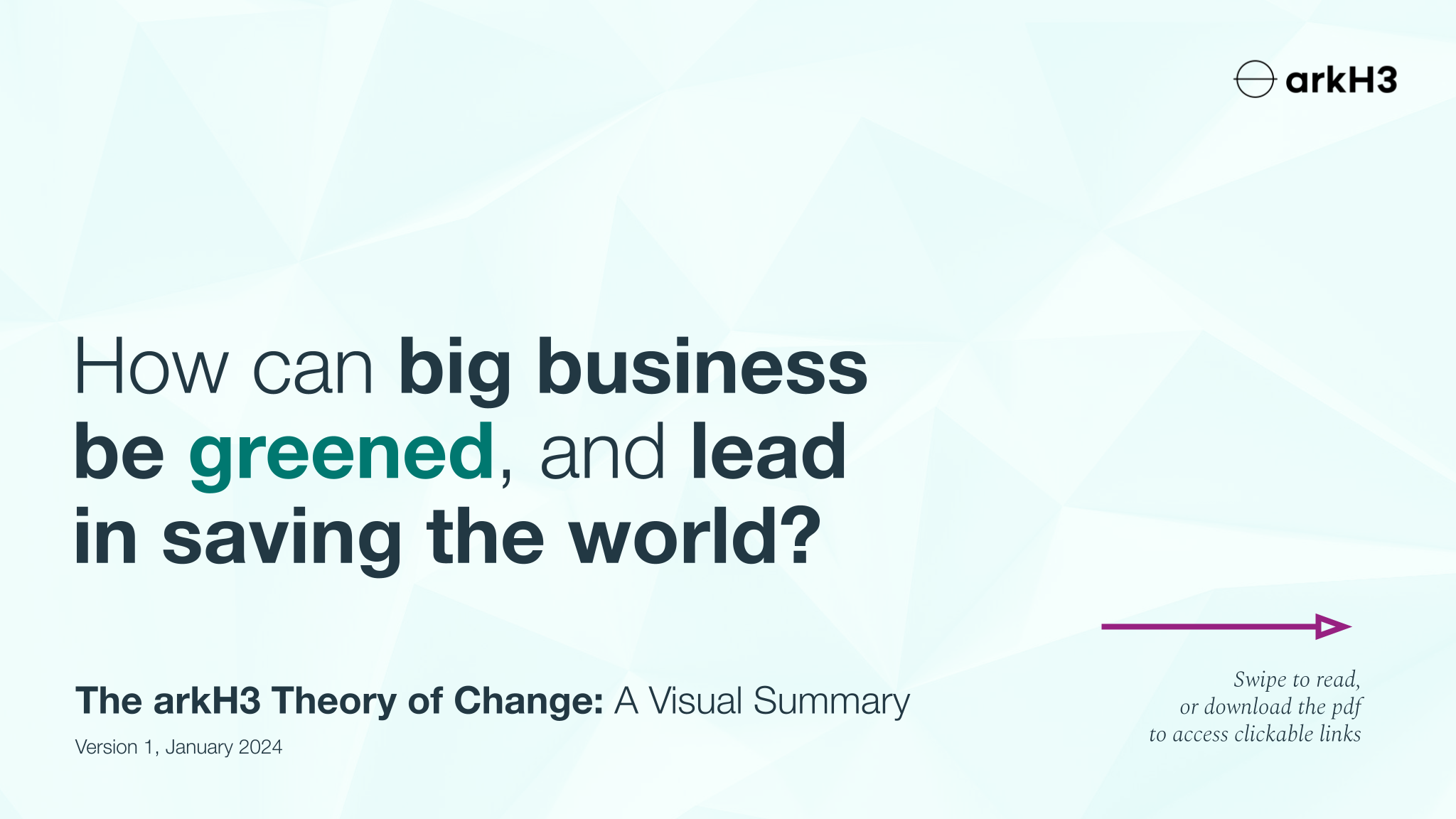 How can big business be greened, and lead in saving the world: a Visual ...