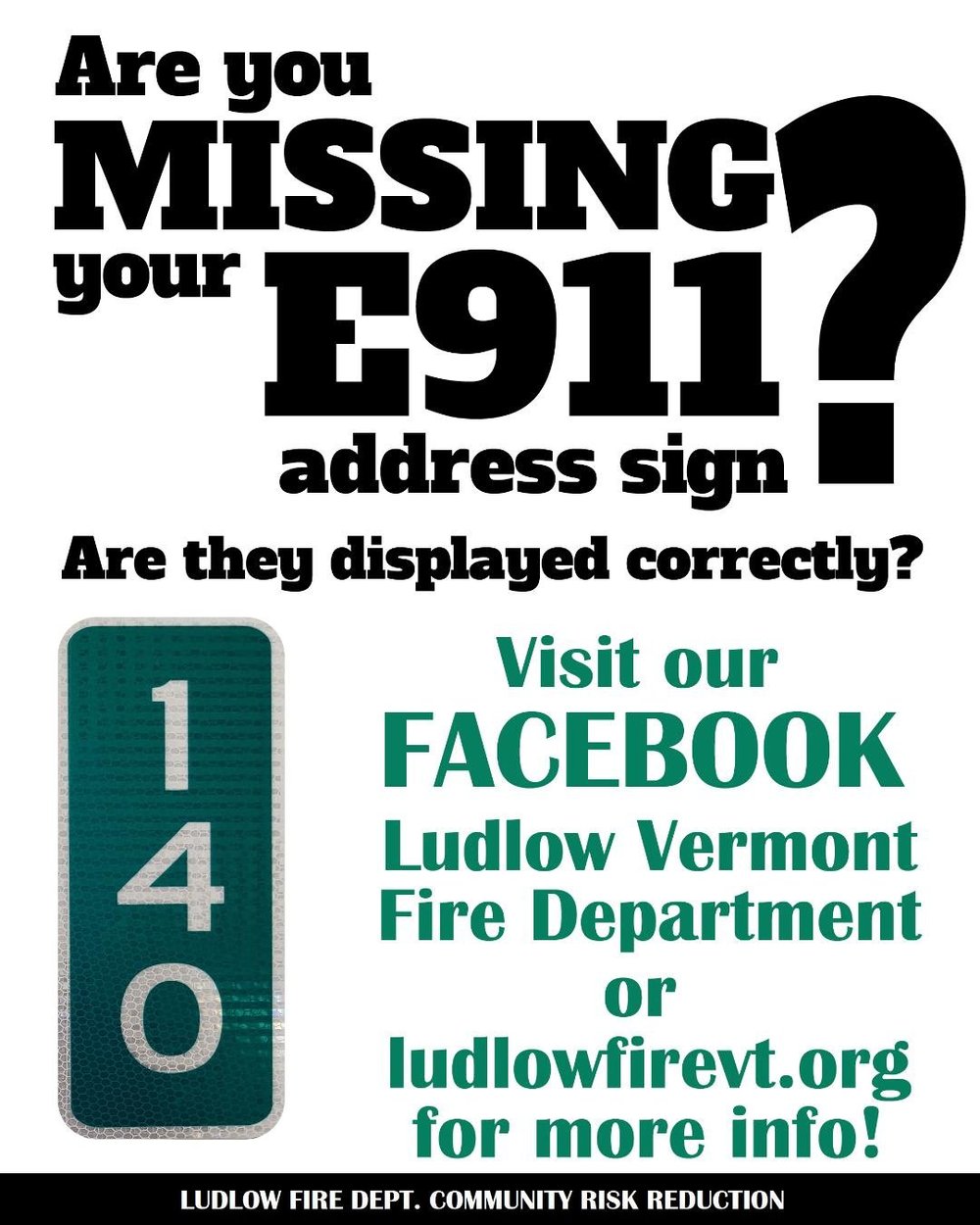 E-911 Signs — Ludlow Fire Department