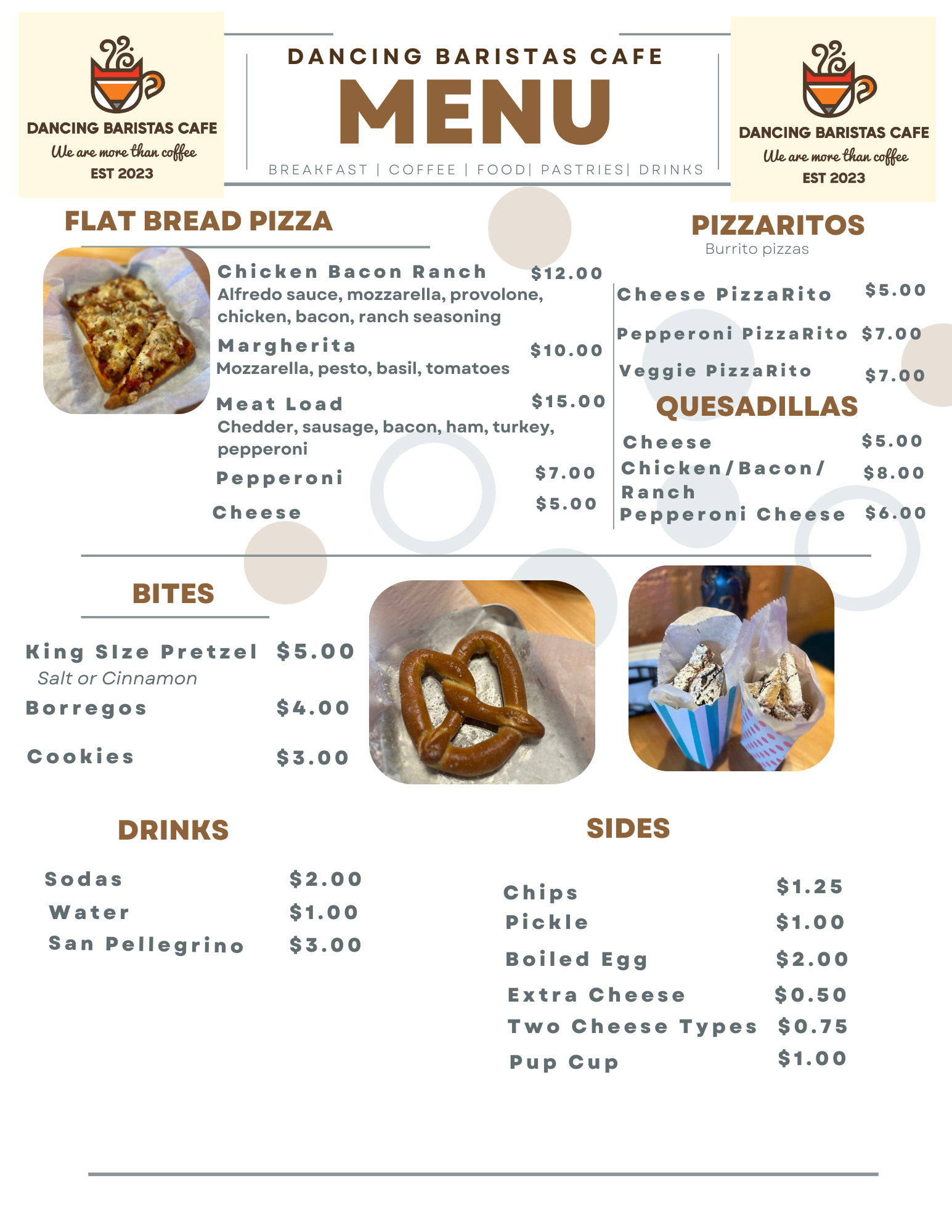 Menu 1 — Dancing Baristas Cafe