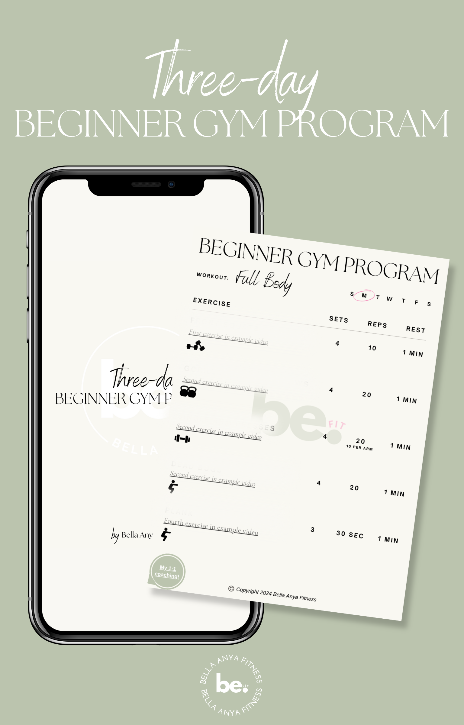 3-Day Beginner Workout Program — Bella Anya Fitness