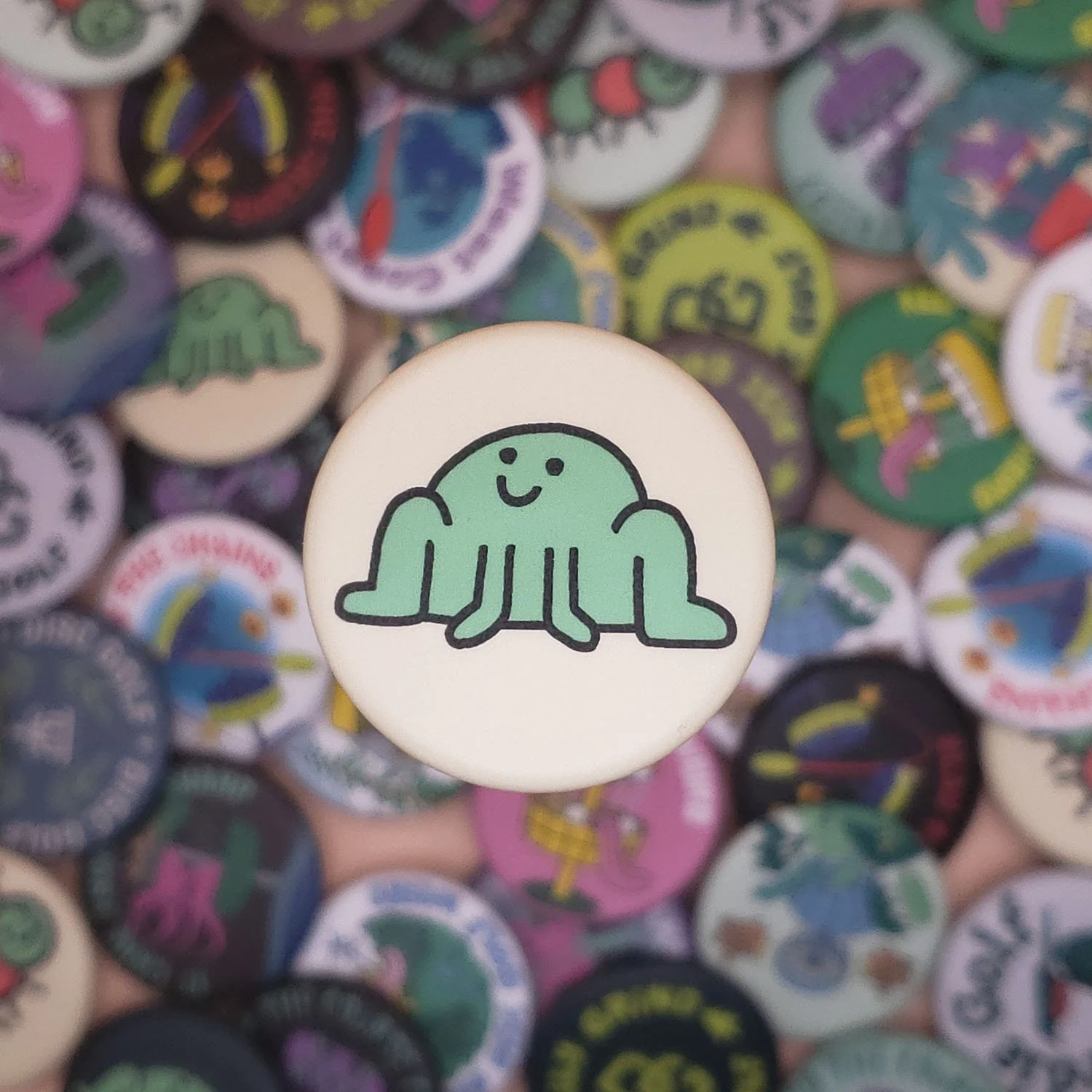 Frog Disc Golf Pinback Button — Daily Grind Disc Golf