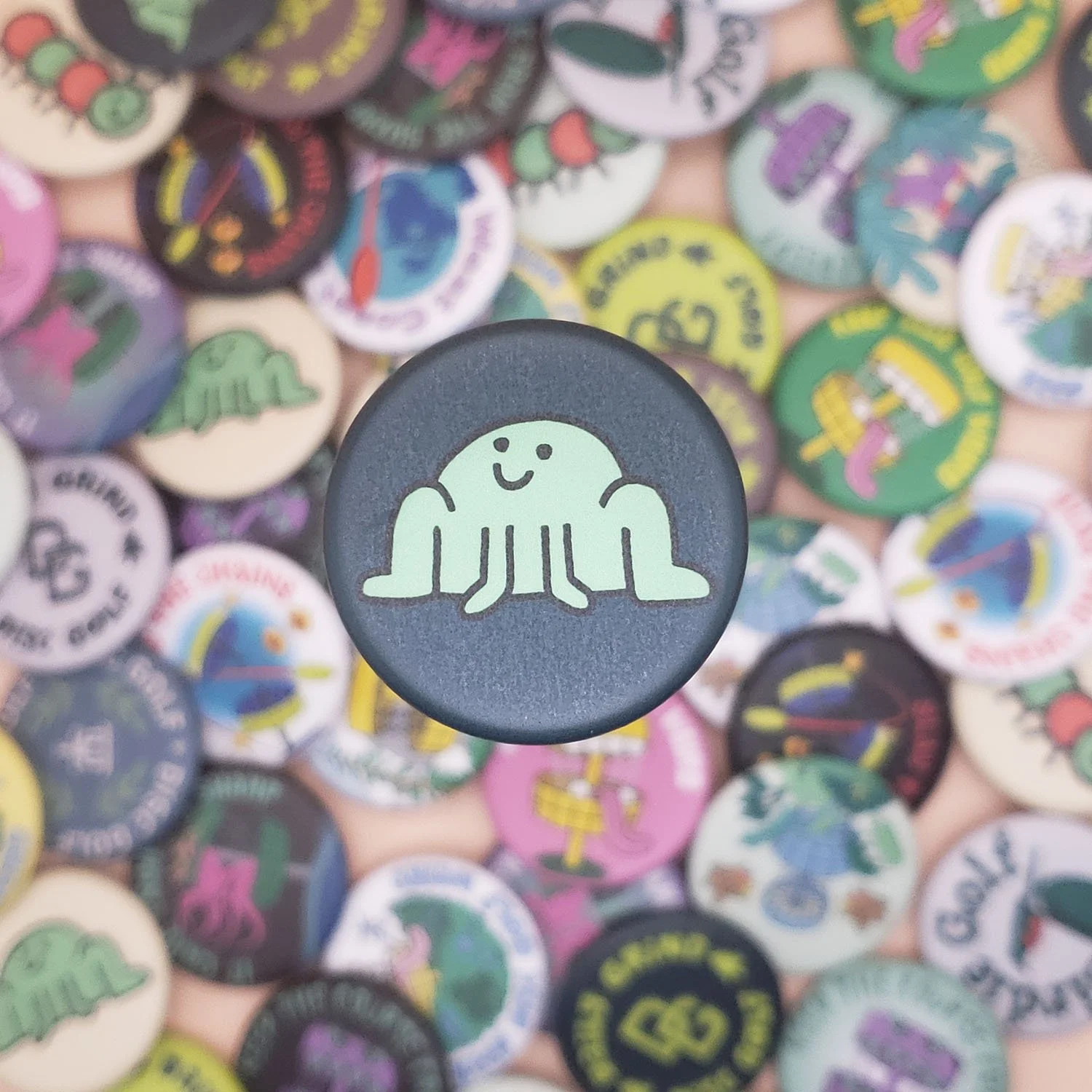 Frog Disc Golf Pinback Button — Daily Grind Disc Golf