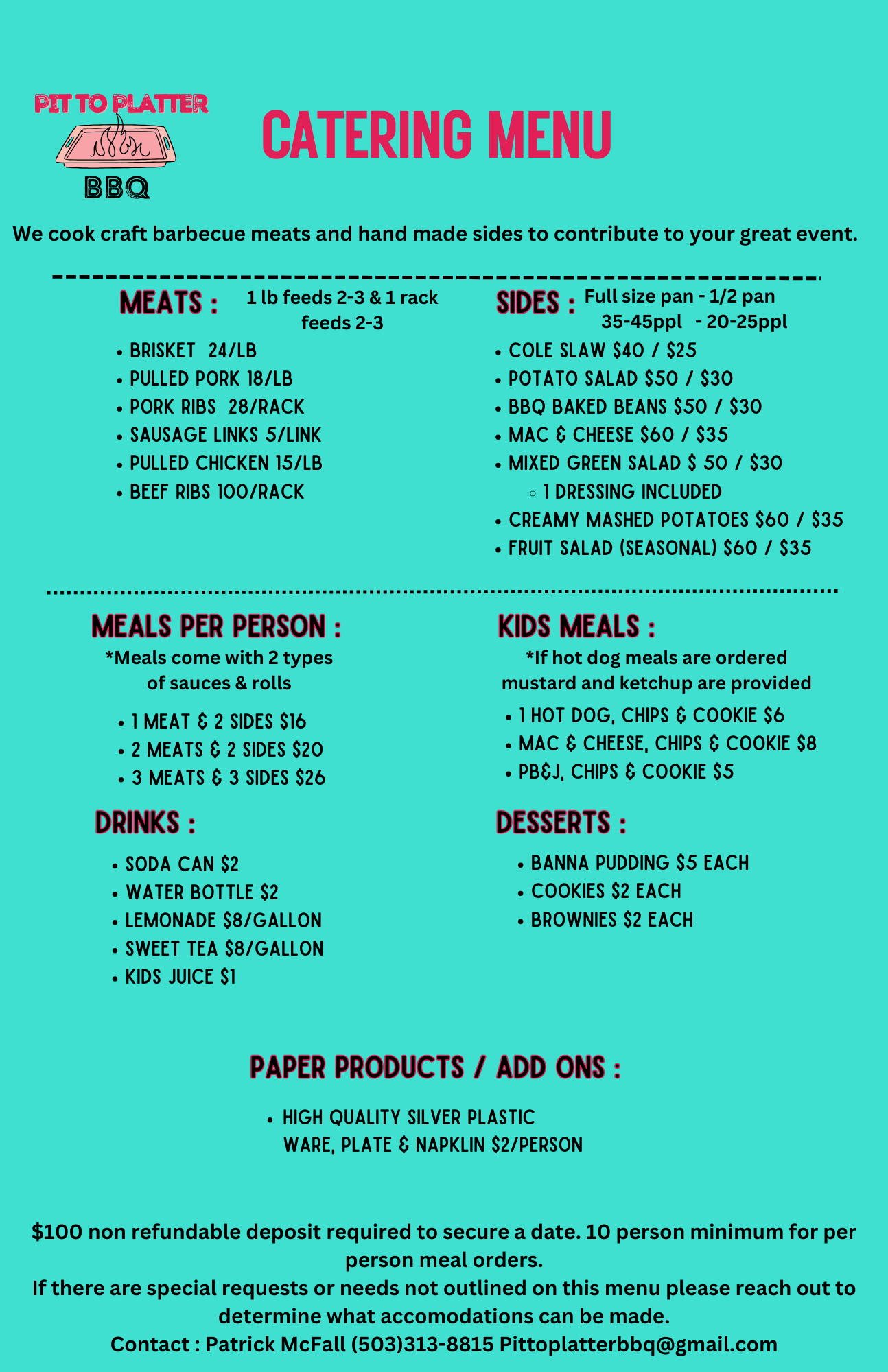 Catering — Pit To Platter BBQ