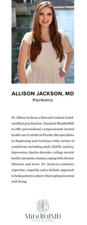 MindfulMD Psychiatry | Dr. Allison Jackson | Florida and Massachusetts