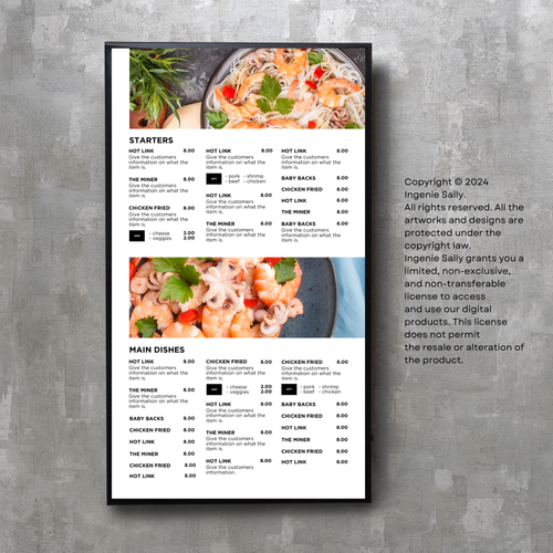 DIY Digital TV menu board screen price list catalogue Canva Editable ...