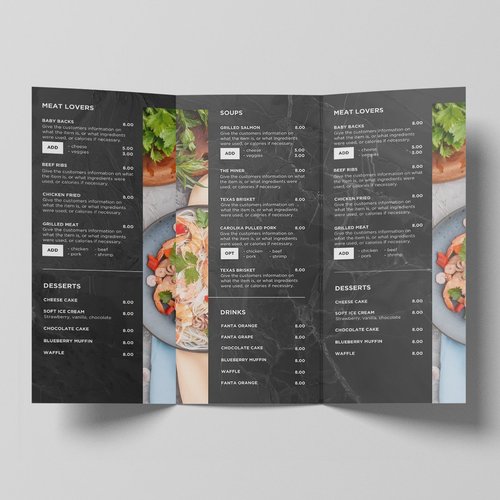 Digital TV Menu Board, Dine-in menu and Takeout Canva Template ...