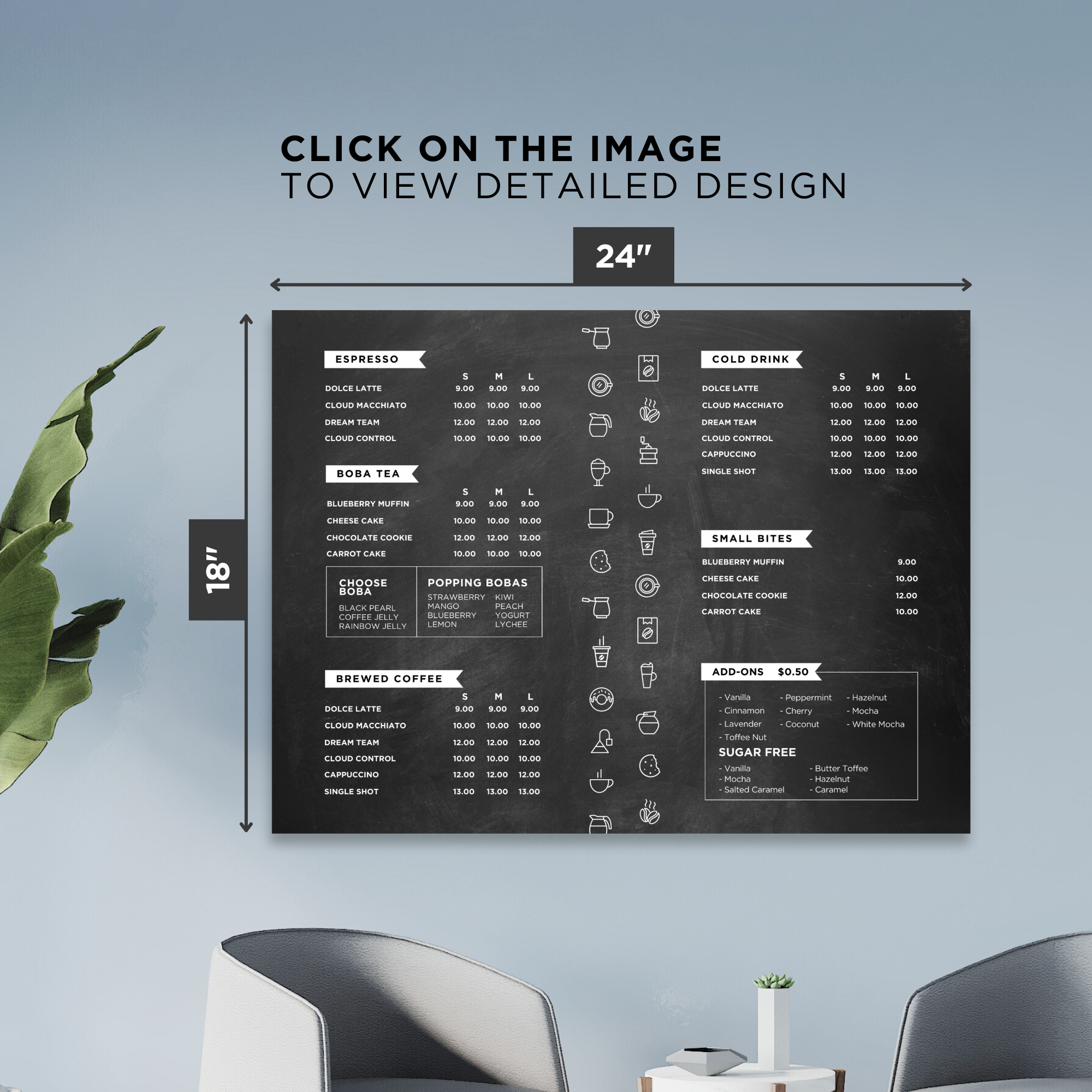 Concession Stand Printable Menu Board Sign, Price List Canva Template ...