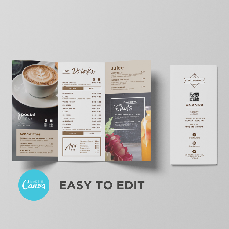 DIY Dine-in Menu and Takeout Canva Template — Ingenie Sally