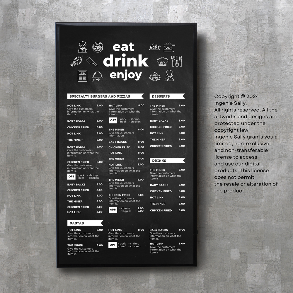 DIY Mexican Digital TV menu board screen price list catalogue Canva ...