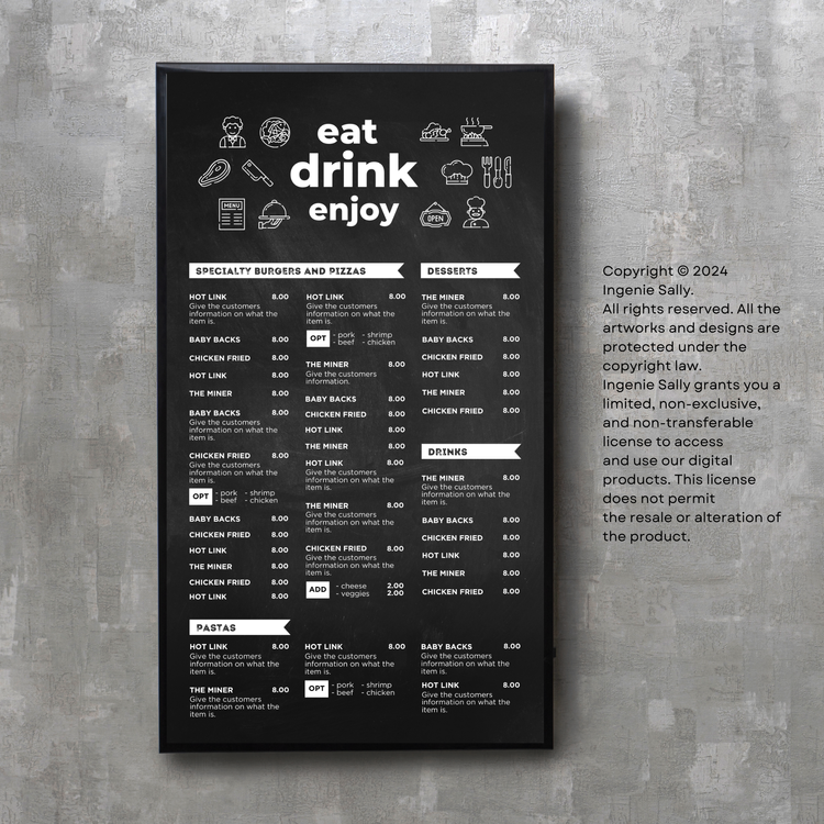 DIY Mexican Digital TV menu board screen price list catalogue Canva ...