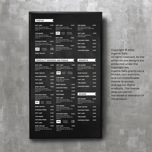 DIY Digital TV menu board screen price list catalogue Canva Editable ...