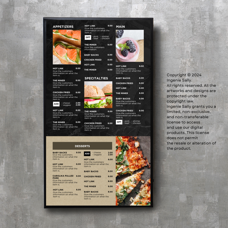 DIY Mexican Digital TV menu board screen price list catalogue Canva ...