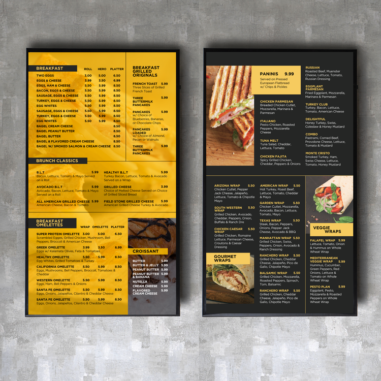 DIY dine-in food takeout to go menu Canva template — Ingenie Sally