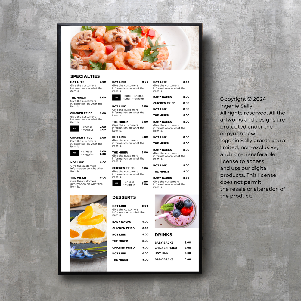DIY Dine-in Menu and Takeout Canva Template — Ingenie Sally