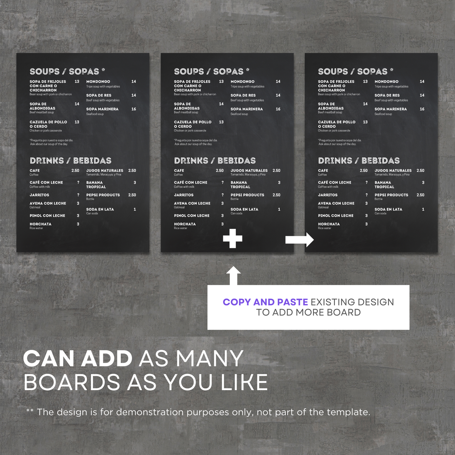Concession Stand Printable Menu Board Sign, Price List Canva Template ...