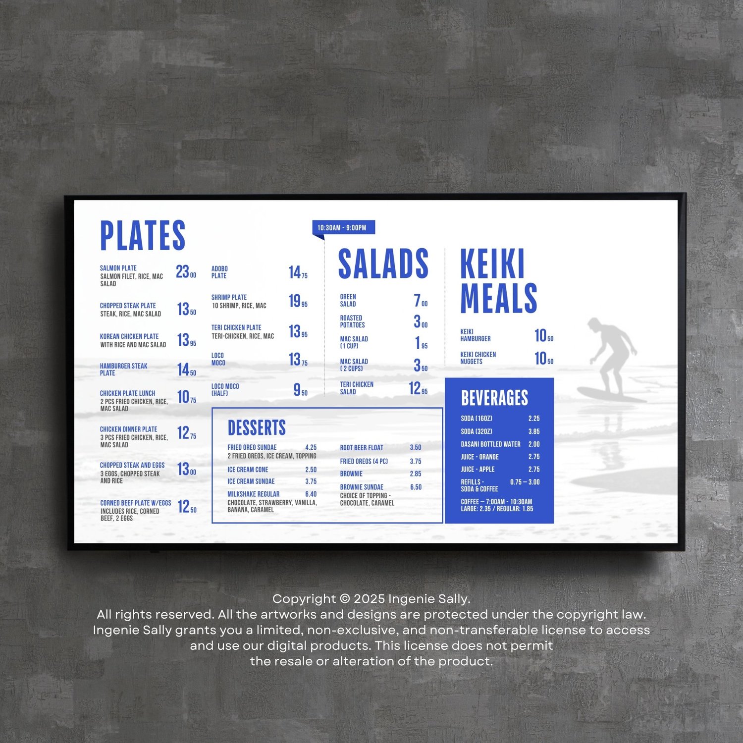 DIY Digital TV menu board screen price list catalogue Canva Editable ...