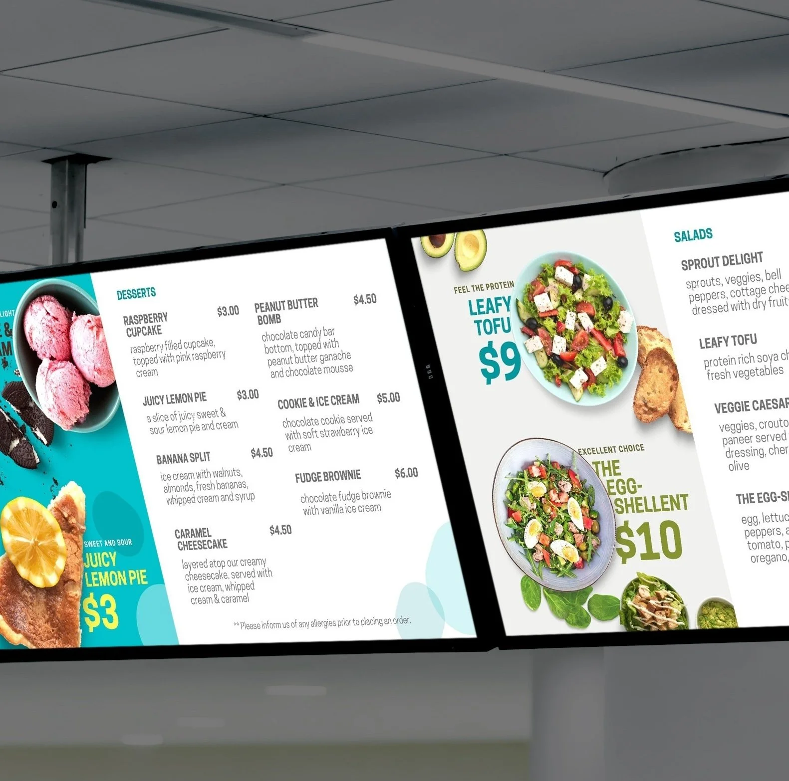 Custom Order Editable Canva Animated Electronic TV Menu Screen Board ...