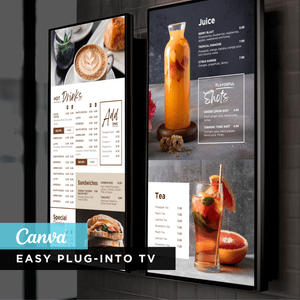DIY Digital TV menu board screen price list catalogue Canva Editable ...