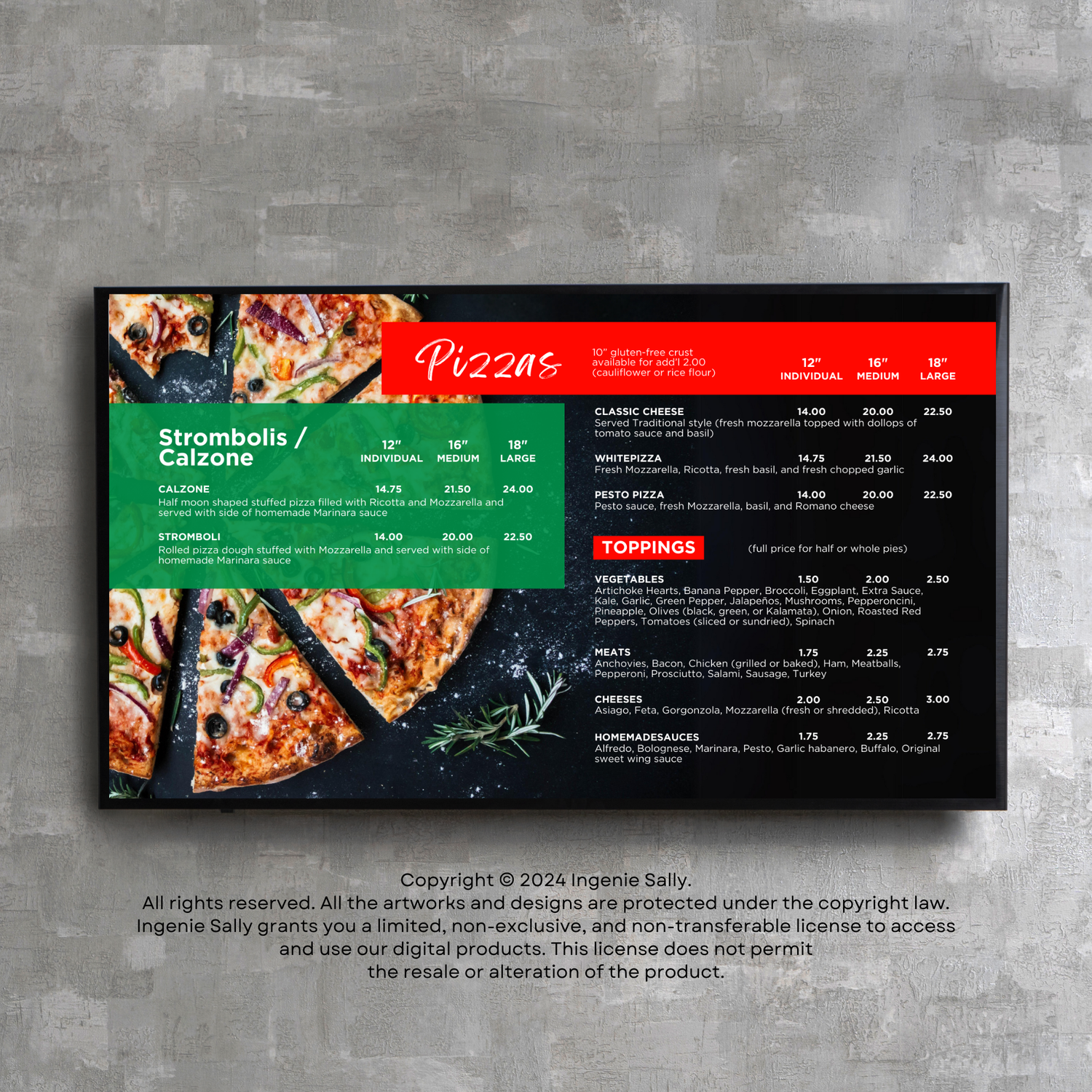 DIY Digital TV menu board screen price list catalogue Canva Editable ...